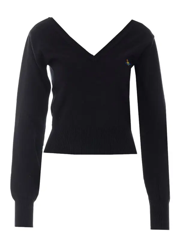 VIVIENNE WESTWOOD Beatrice V-neck Sweater - Black
