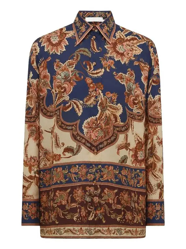 Zimmermann Aster Printed Silk Shirt - Multicolor