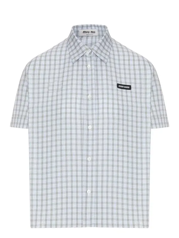 Miu Miu Check Poplin Shirt - Multicolor