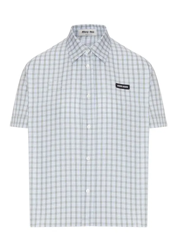 Miu Miu Check Poplin Shirt - Multicolor