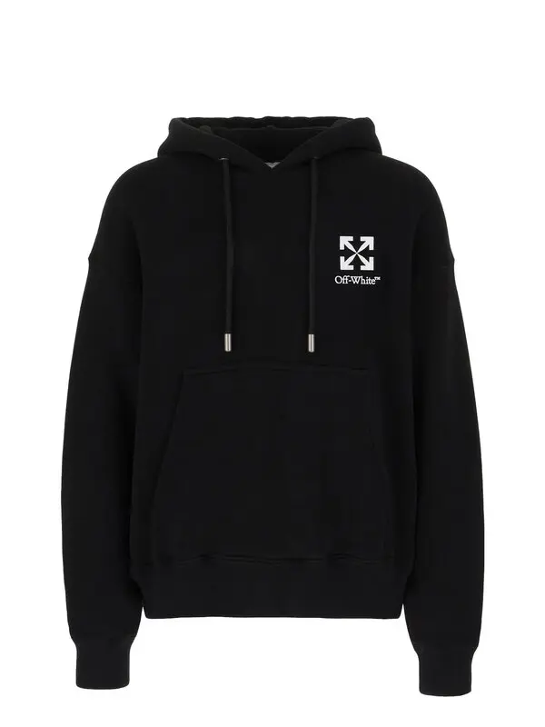 Off-White Cotton Hooded Sweatshirt - Multicolor