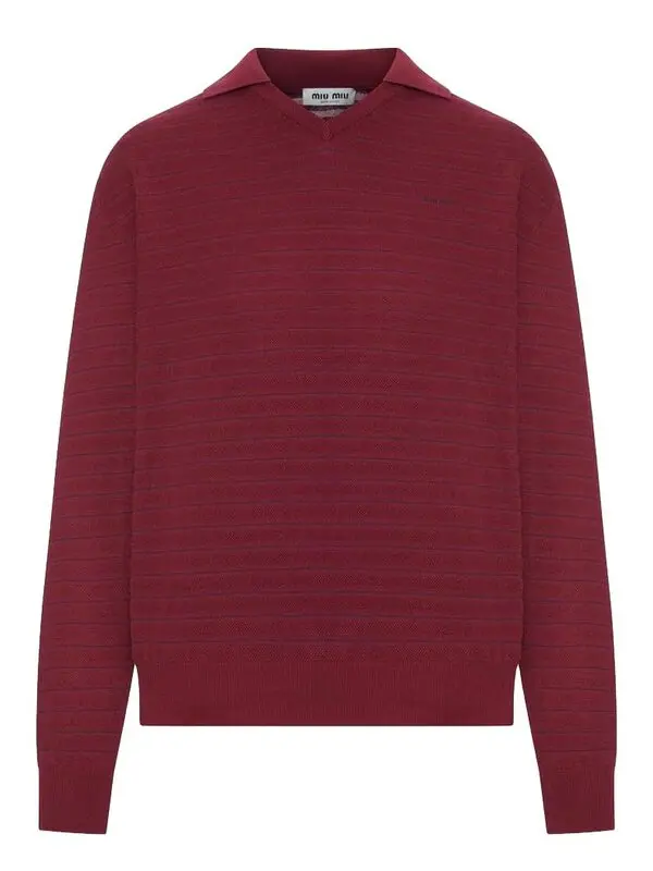 Miu Miu V-neck Cotton Sweater - Multicolor