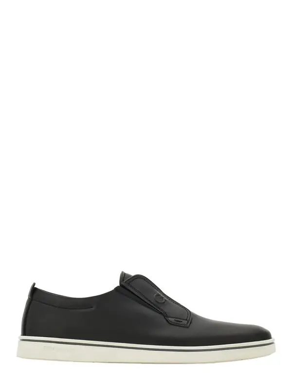 FERRAGAMO Leather Slip-on Trainers - Black