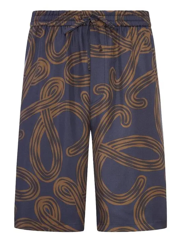 Loewe X Paula's Ibiza Silk Twill Anagram Print Shorts - Multicolor