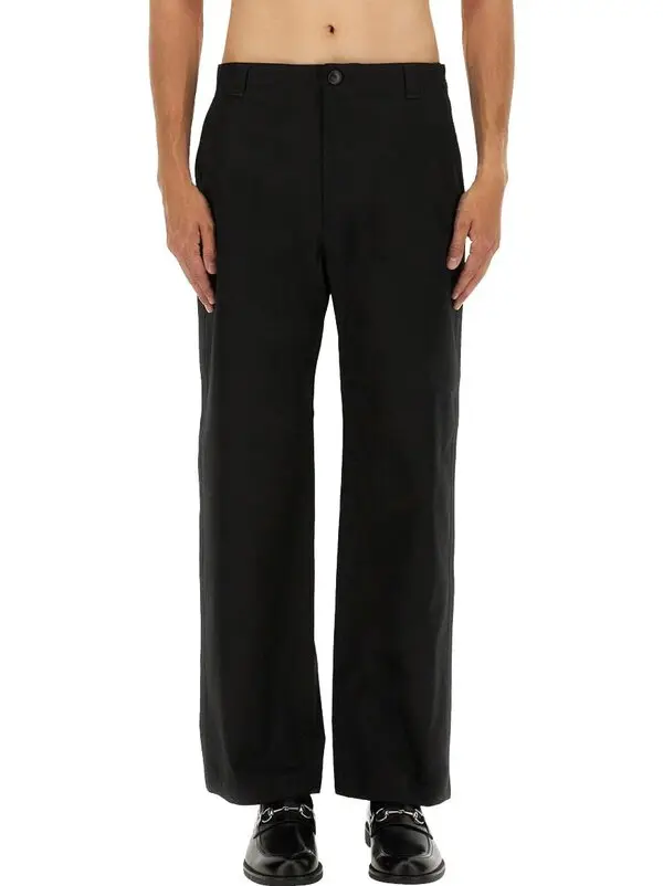 Gucci Cotton Pants With Web Detail - Black