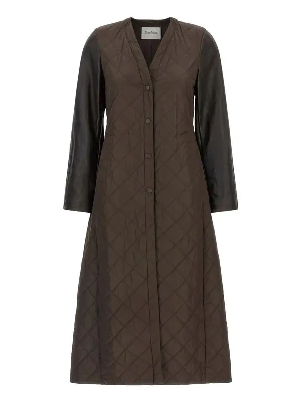 Max Mara Quilted Long Jacket - Green