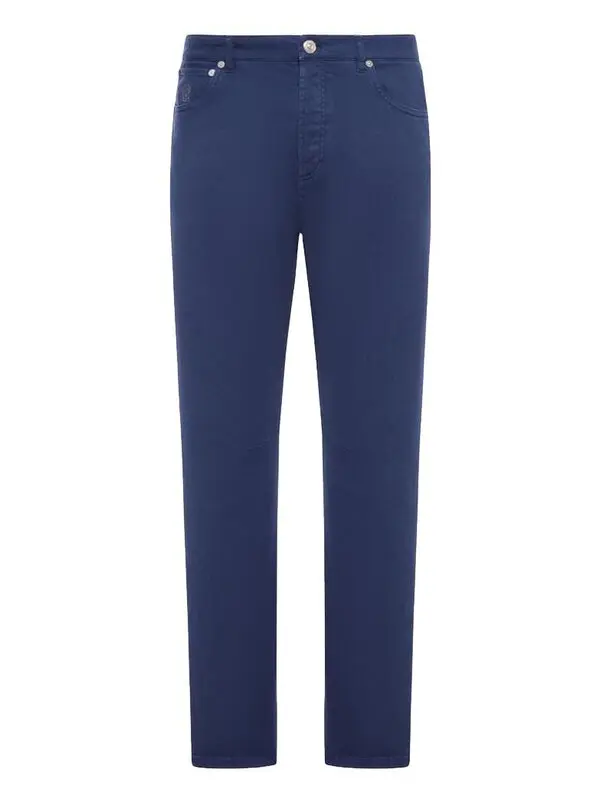 Brunello Cucinelli Five-pocket Garment-dyed Denim Trousers - Blue