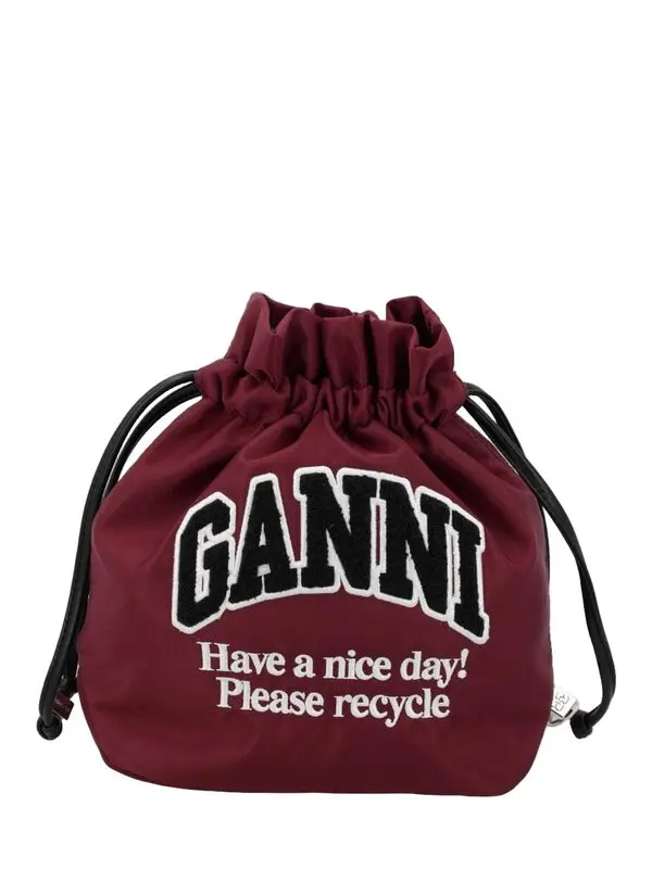 GANNI Recycled Polyamide Drawstring Pouch - Multicolor
