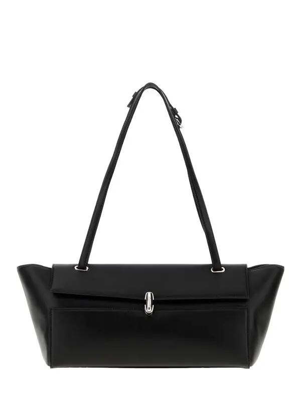 Savette Leather Trapeze Shoulder Bag - Black