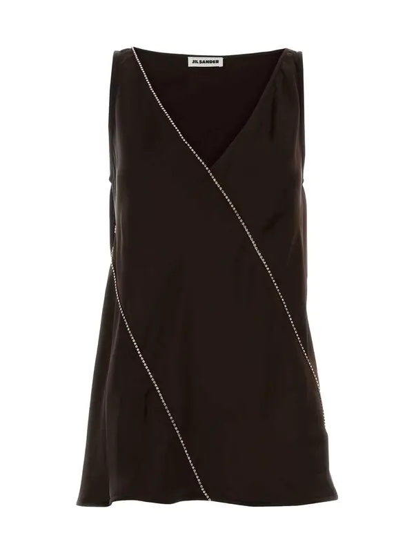 JIL SANDER Viscose Top - Brown