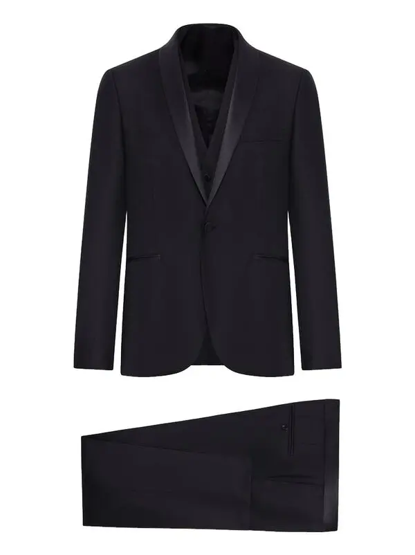 Tagliatore Tailored Wool Tuxedo - Black