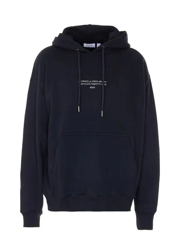 Off-White Cotton Hoodie - Black