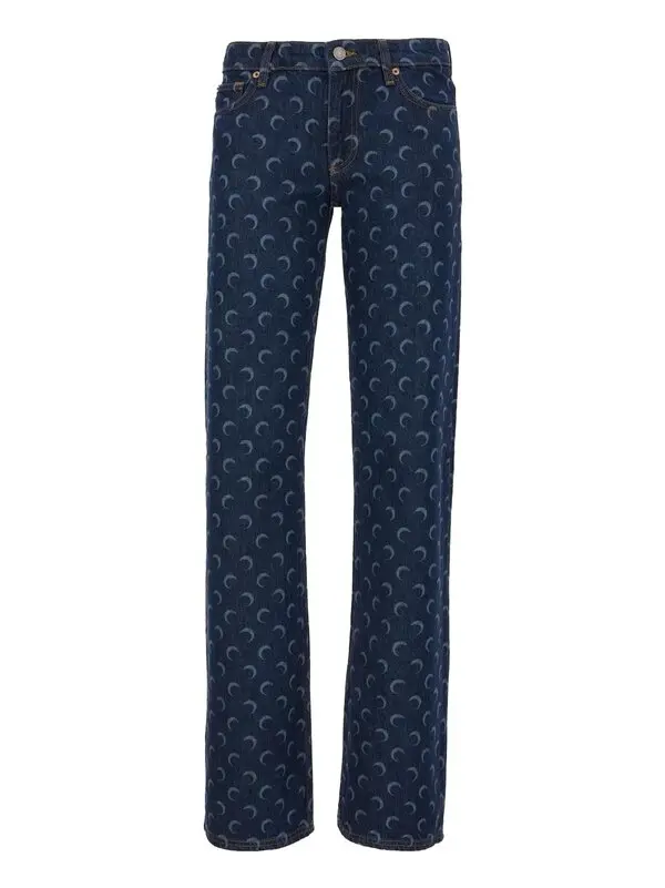 MARINE SERRE Printed Straight Jeans - Multicolor