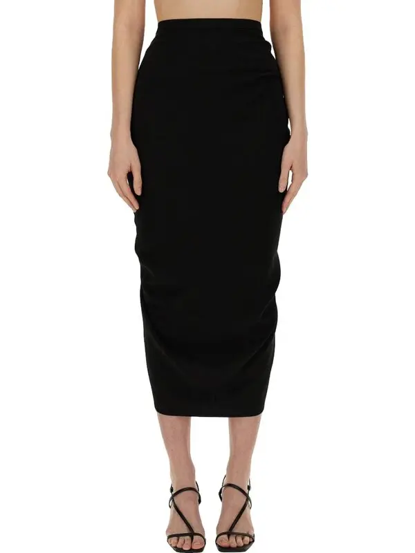 Dries Van Noten Draped Midi Skirt - Black