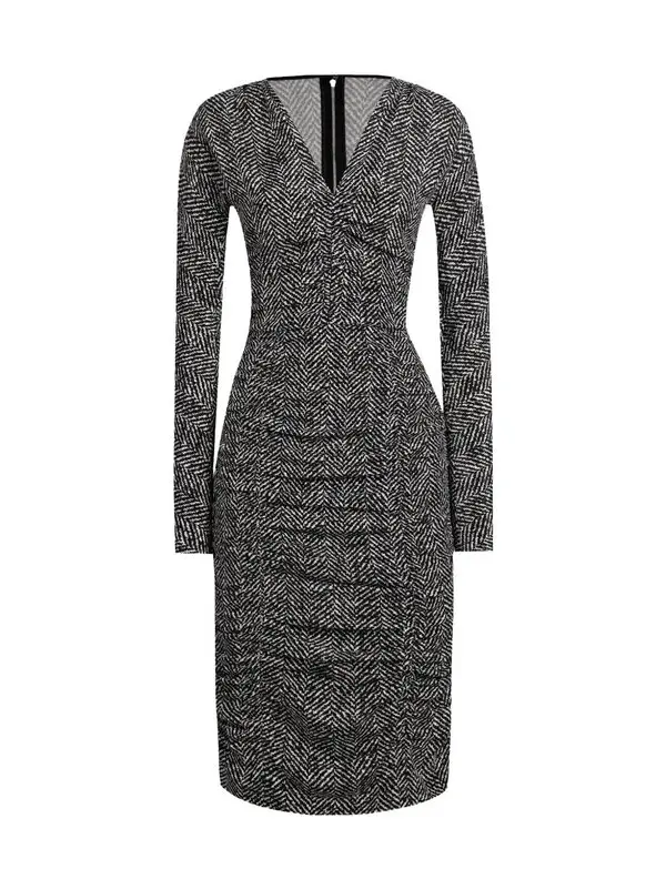 Dolce & Gabbana Silk Chevron Dress - Multicolor