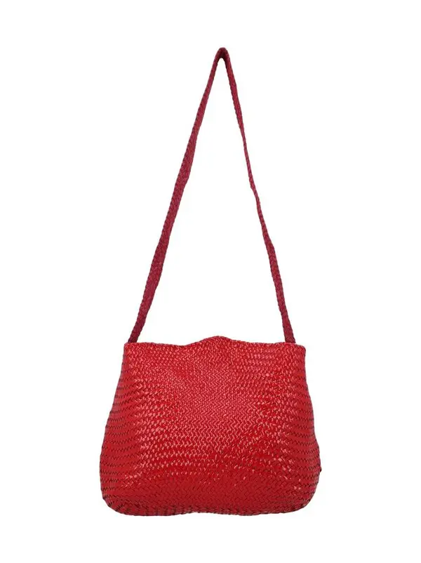 Dragon Diffusion Woven Leather Shoulder Bag - Red