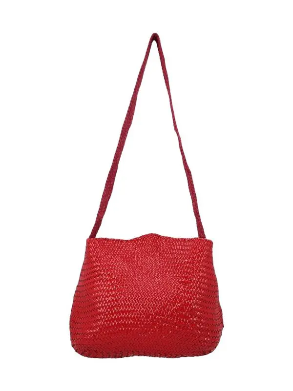 Dragon Diffusion Woven Leather Shoulder Bag - Red