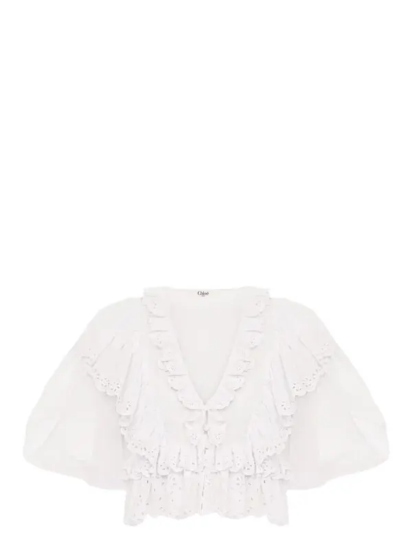 Chloé Crop Ruffle Top - Multicolor