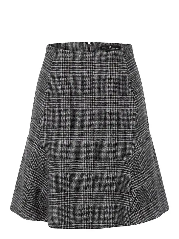 ERMANO SCERVINO Checked Wool Skirt - Multicolor