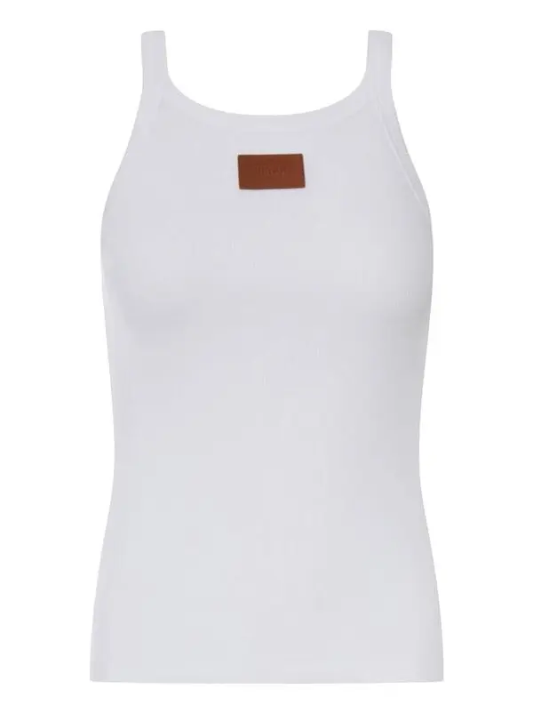 Fendi Ribbed Cotton Top - White