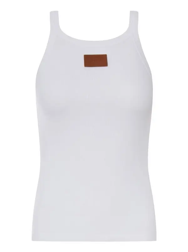 Fendi Ribbed Cotton Top - White