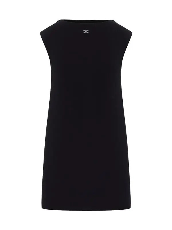 Celine Wool Blend Dress With Triomphe Logo - Black