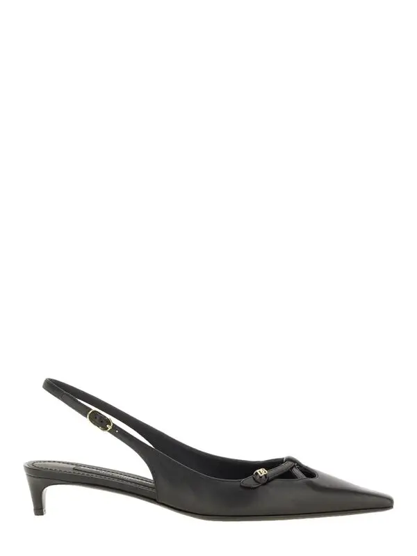 Dolce & Gabbana Leather Slingback Shoe - Black