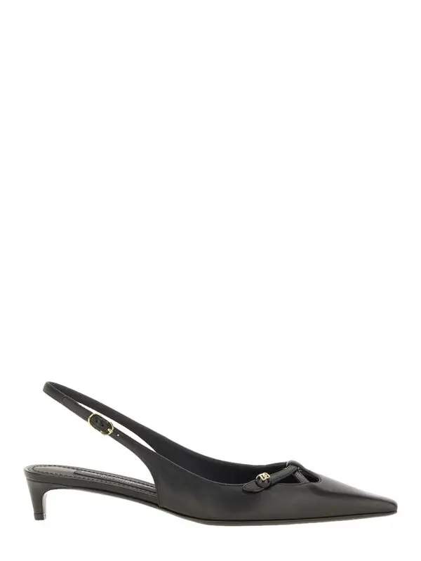 Dolce & Gabbana Leather Slingback Shoe - Black