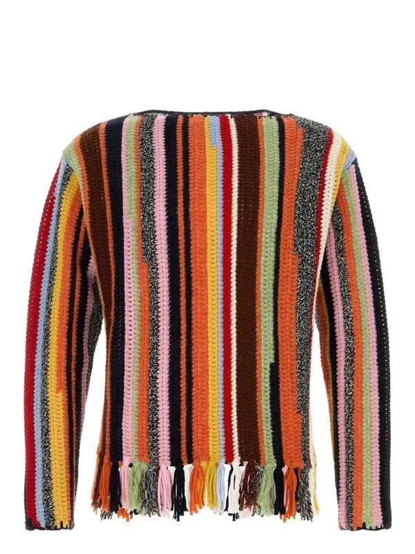 Prada Striped Wool And Cashmere Crewneck Sweater - Multicolor
