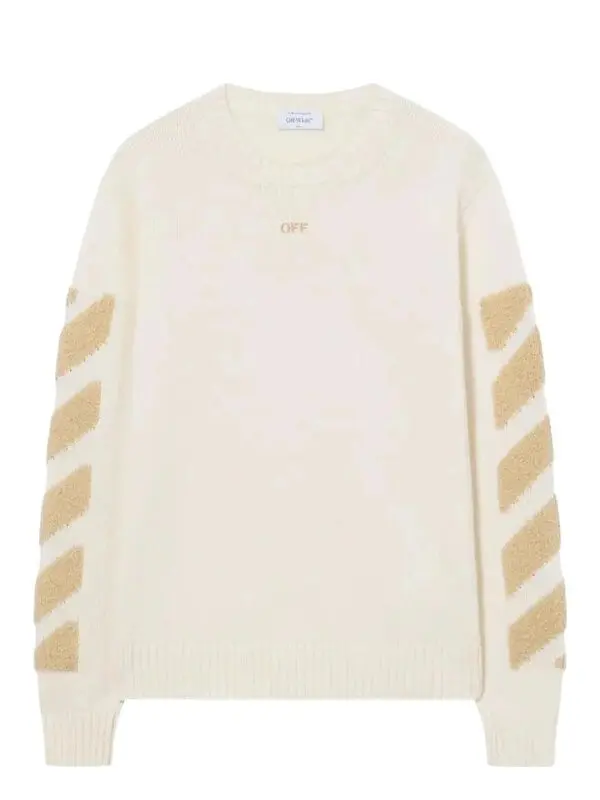 Off-White Diag Fuzzy Crew Neck Sweater - Multicolor