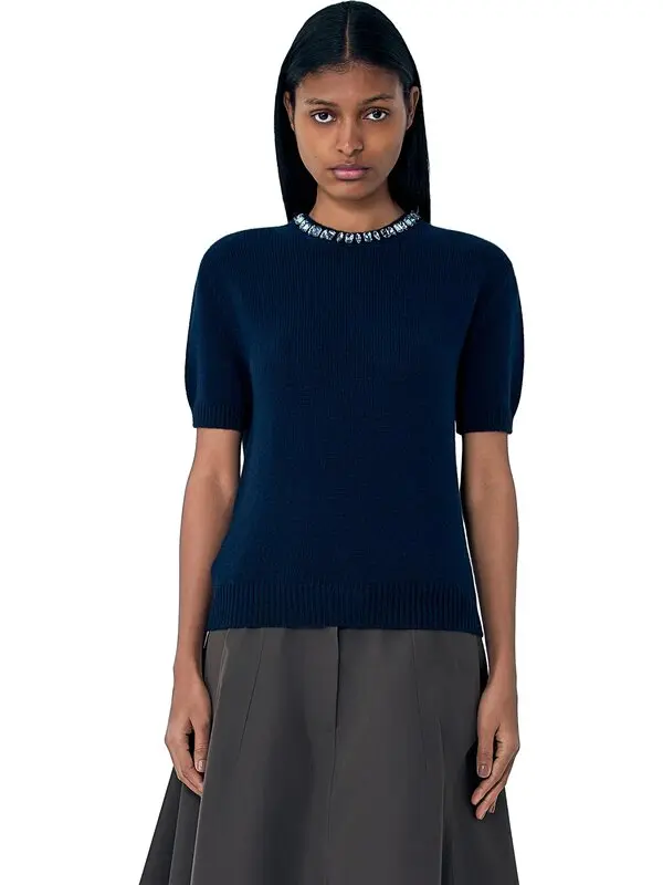 Prada Wool And Cashmere Crew-neck Sweater - Blue
