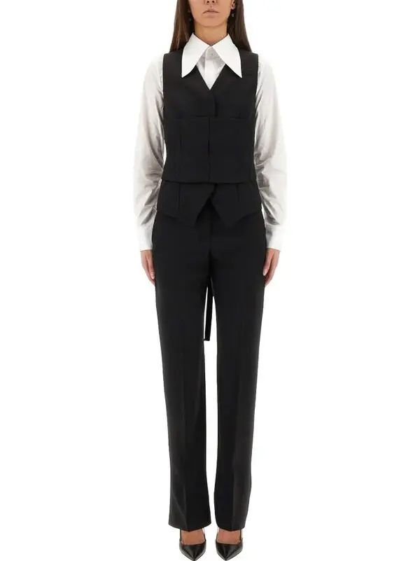 Alexander McQueen Wool Corset Vest - Black