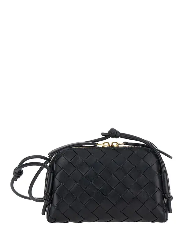 Bottega Veneta Woven Leather Concert Pouch - Black