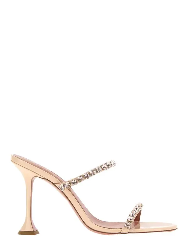 Amina Muaddi Skin Leather Gigi Mules - Pink
