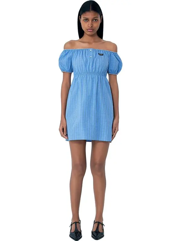 Miu Miu Plaid-pattern Mini Dress - Blue