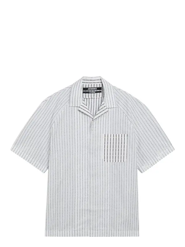 Jacquemus Romarin Short-sleeve Cotton Shirt - Blue