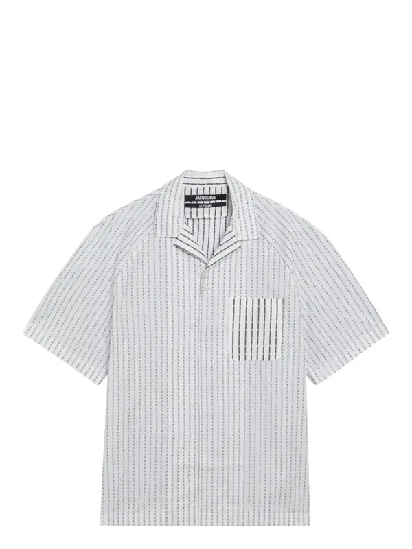 Jacquemus Romarin Short-sleeve Cotton Shirt - Blue