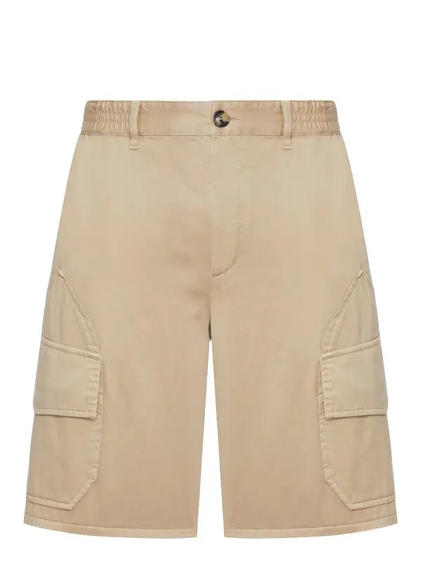 Loewe Cotton Satin Cargo Shorts - Cream
