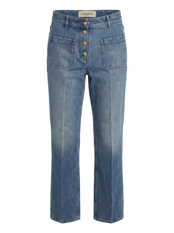 Valentino Garavani Cotton Denim Pants - Multicolor