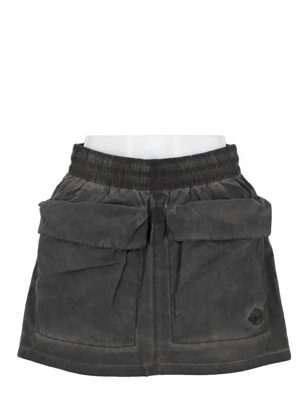 DIESEL® Minigonna In Nylon Con Maxi Tasche - Gray
