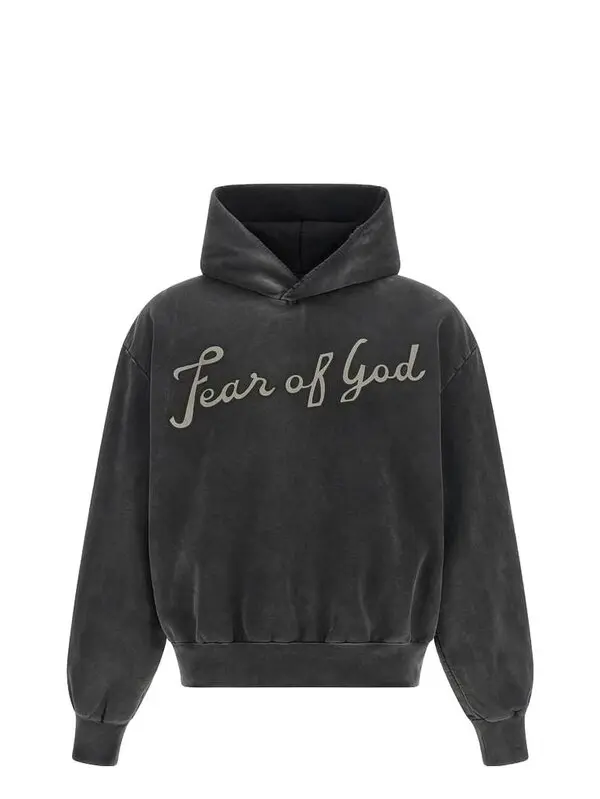 Fear Of God Cotton Graphic Print Hoodie - Gray