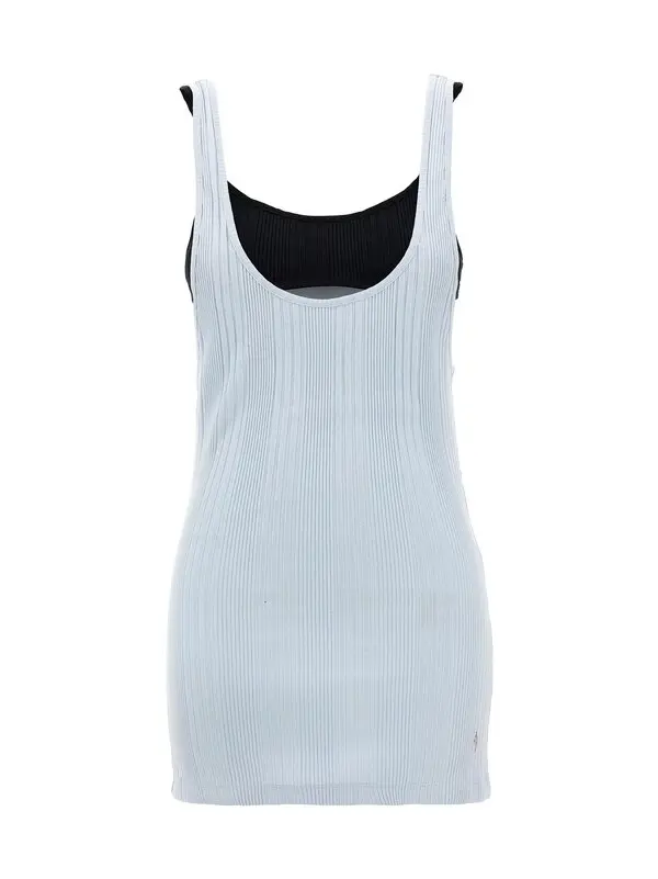 Attico Logo Ribbed Top - Blue