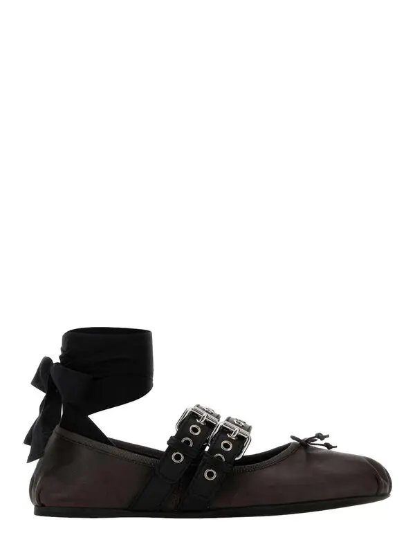 Miu Miu Ballet Flat Dark - Brown