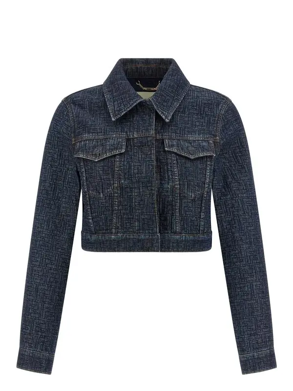 Fendi Ff Denim Bolero Jacket - Blue