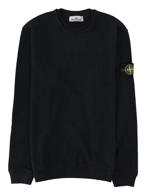 Stone Island Logo Patch Cotton Sweatshirt - Blue