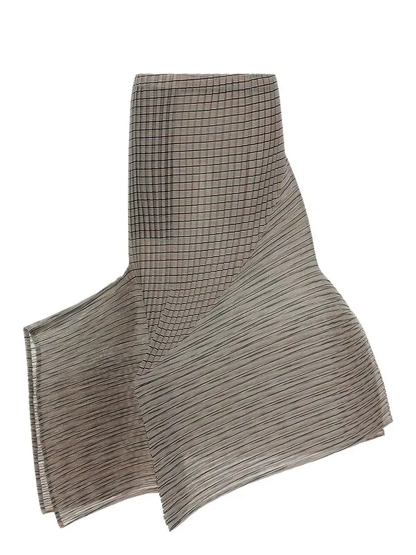 Issey Miyake Generic Stripes Skirt - Brown