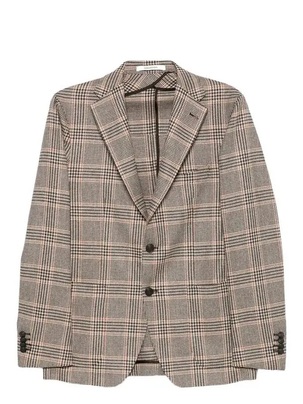 Tagliatore Check Pattern Blazer - Brown