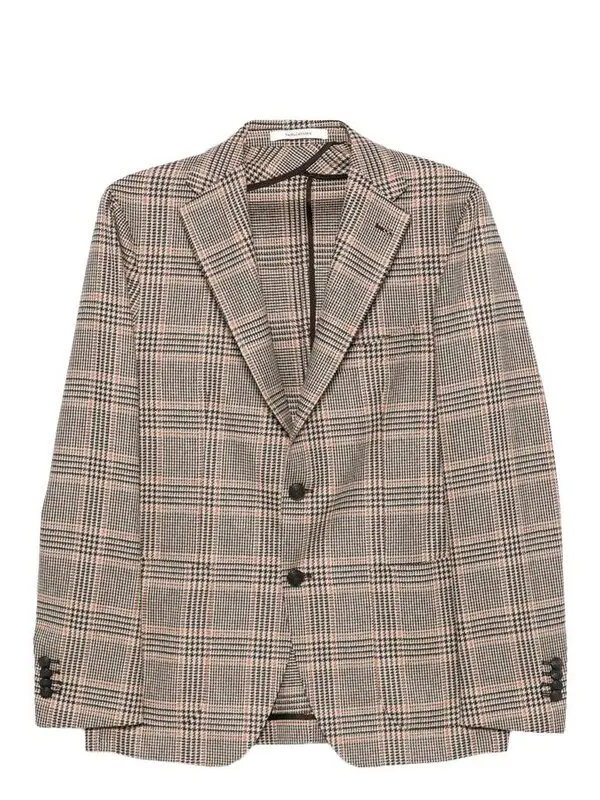 Tagliatore Check Pattern Blazer - Brown