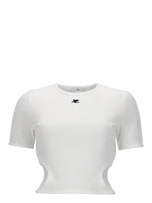 COURREGES Cut-out Logo T-shirt - White