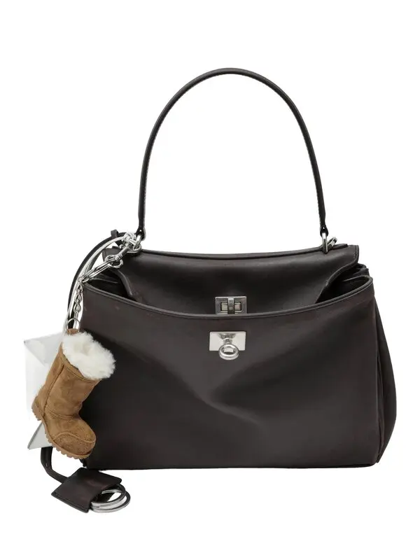 Balenciaga Small Rodeo Bag In Calfskin Leather, Espresso - Brown